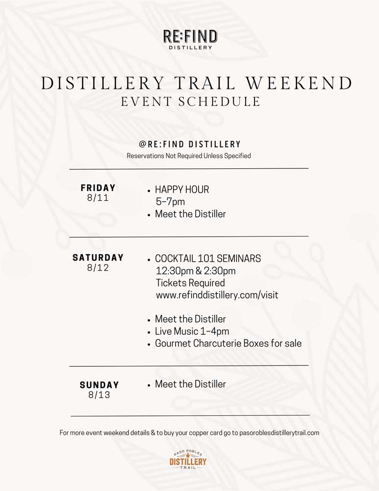 Special Events at Re:Find Distillery